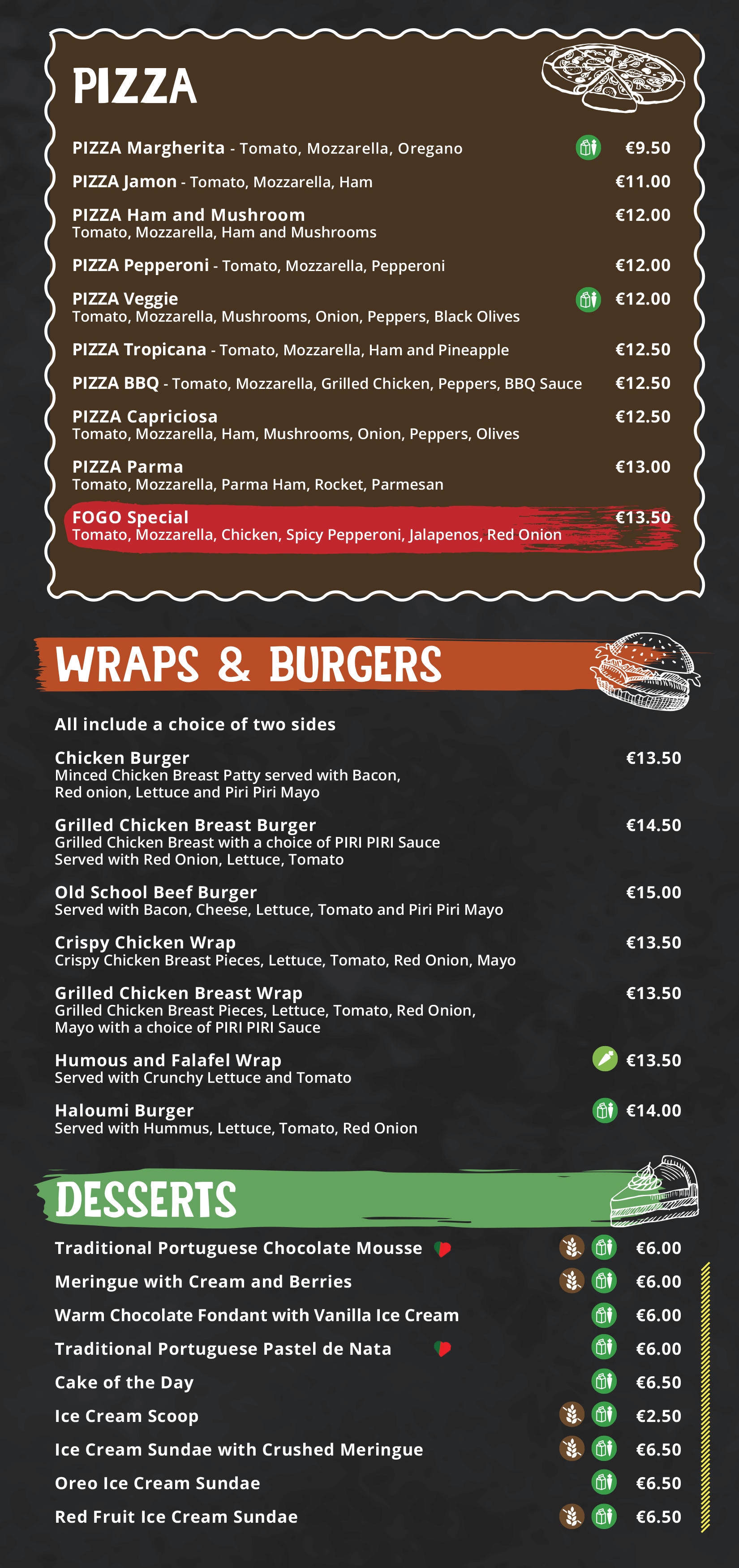 FOGO Menu | FOGO Restaurant Duquesa